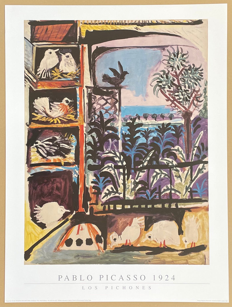 Pablo Picasso exhibition poster - The Pigeons - museum artist - art pr ...
