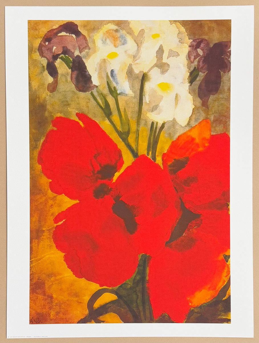 Emil Nolde exhibition poster - Red flowers - still life - museum artis ...